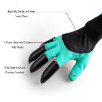 China Dig Plant Nylon ABS Green Garden Gloves With Claws 4 for sale