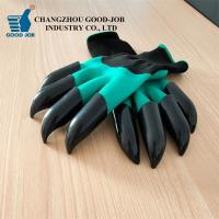 China Dig Plant Nylon ABS Green Garden Gloves With Claws 4 for sale