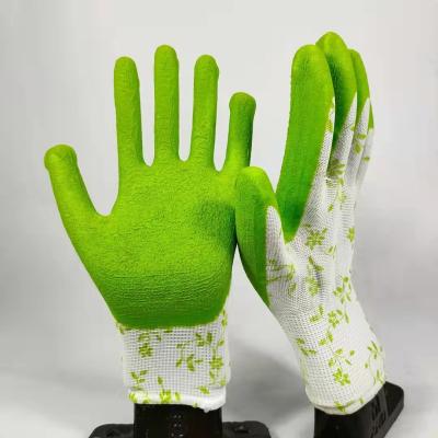 China Custom PU Flower Gardening Gloves 13 Gauge For Women for sale