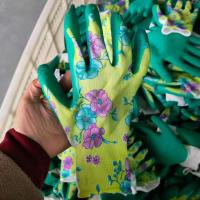 China Custom PU Flower Gardening Gloves 13 Gauge For Women for sale
