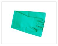 China Long Cuff Green Nitrile Chemical Resistant Gloves 80cm Dry Glove Box Cleaning for sale