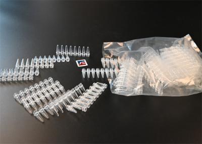 China PCR 8-Strip Tubes 0.2ml Capacity with 250μL Max Volume for Molecular Biology Research for sale