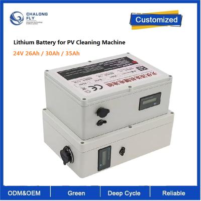 China CLF OEM ODM 25.6V 26Ah 30Ah 35Ah Long Battery Life Strong Power Lithium battery for PV clean machine 24V DC Motor for sale