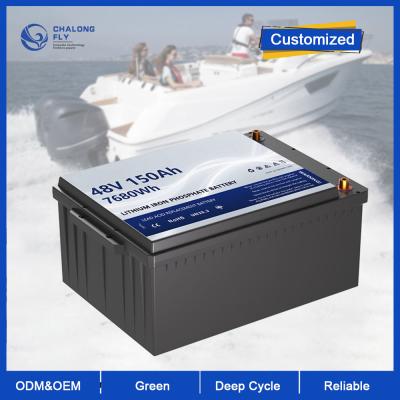 China 48V 150Ah LiFePO4 Battery Pack with Built-in Management System Electric Marine Boat Yacht Trolling Motor Kayak Accessory for sale