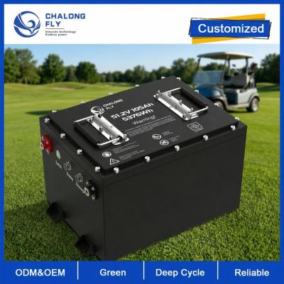 China 51.2V 105Ah LiFePO4 Golf Cart Battery with 5376Wh Capacity and Smart BMS for 48V Lead-Acid Conversion for sale