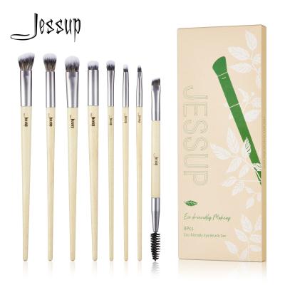 China Jessup 8pcs Premium Synthetic Angled Concealer Blending Eyeshadow Duo Eyebrow Makeup Brushes T328 for sale