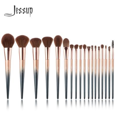 China Jessup 18 Pieces Starry Black Pony Hair Essential Makeup Brushes Set T264 for sale