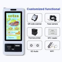 China Supermarket 21.5 Inch Self Service Terminal Kiosk With Touch Screen QR Code NFC Thermal Printer for sale