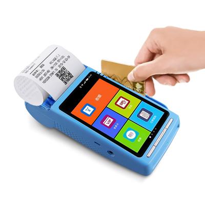 China Restaurant / Retail 4 Inch Android Handheld POS Terminal With QR Code Thermal Printer for sale
