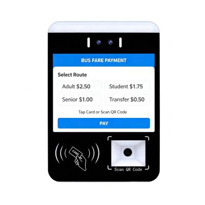 China All In One Face Recognition Bus Ticket Validator 7''HD LCD With QR Code Reader NFC for sale