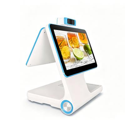 China Compact Space Saving Dual Screen POS Terminal Win10 Android 9 Inch Customer Display for sale