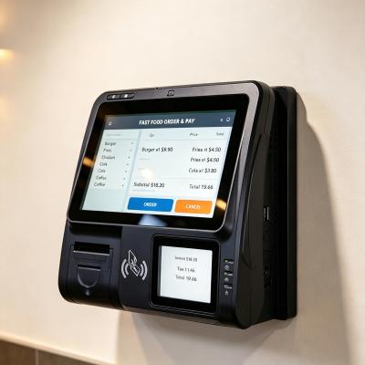 China All In One Android POS Terminal Wall Mounted Integrated Receipt Printer NFC Reader for sale