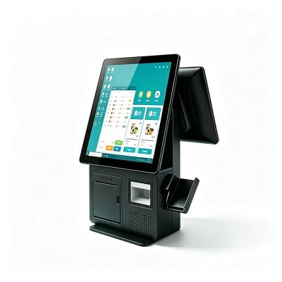 China Dual 15.6 Inch Self Service POS Kiosk GC200B Android 11 POS Terminal Built In Scanner / Amp for sale