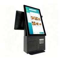 China Dual 15.6 Inch Self Service POS Kiosk GC200B Android 11 POS Terminal Built In Scanner / Amp for sale