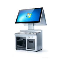 China Dual 15.6 Inch Supermarket Lane Self Payment Kiosk GC197B Android / Win10 POS Terminal Built In 2D Scanner Cash for sale