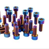 China Burnt Titanium Bolts Titanium Alloy DIN912 Cylindrical Head Hexagon Socket Cap Screws And Bolts for sale