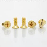 China M3 M4 Stainless Steel Flat Head Screws Iron Electroplating Gold Cross Countersunk Head Screw for sale