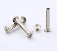China Nickel Plated Male Female Rivet Book Nails Butt To Lock Sample Book Screws Menu Nails for sale