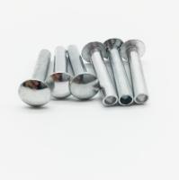 China Semi Hollow Oval Head Iron Rivet Metal Single Side Industrial White Galvanized Rivets for sale