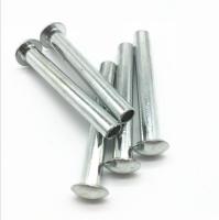 China Semi Hollow Oval Head Iron Rivet Metal Single Side Industrial White Galvanized Rivets for sale