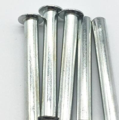 China Semi Hollow Oval Head Iron Rivet Metal Single Side Industrial White Galvanized Rivets for sale