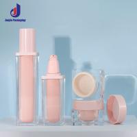 China Screen Printing Square Acrylic Bottles Light Pink Perfume Bottle 50ml 100ml For Skin Care Products for sale