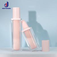 China Screen Printing Square Acrylic Bottles Light Pink Perfume Bottle 50ml 100ml For Skin Care Products for sale