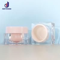 China Screen Printing Square Acrylic Bottles Light Pink Perfume Bottle 50ml 100ml For Skin Care Products for sale