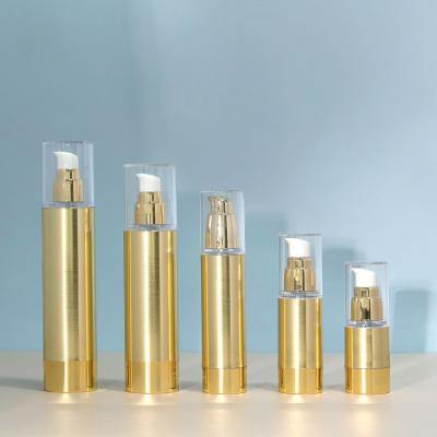 China Empty Luxury Airless Pump Bottle 30ml 50ml Cream Vacuum Bottle Brushed Metal Replacement for sale