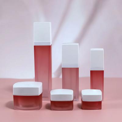China 100ml Transparent Square Acrylic Bottle Plastic Eye Cream Jar For Packaging Screen Printing for sale