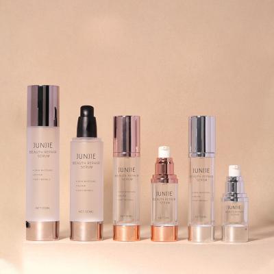 China 20ml 30ml 50ml Airless Spray Pump Bottle Matte Transparent Serum Bottle With Screw Cap for sale
