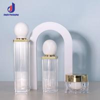 China Cosmetic Acrylic Bottles 30g 50g Plastic Lotion Bottles Packaging With Special Stone Cover Cap for sale