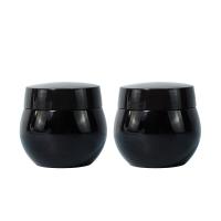 China 30g/50g Plastic Cap Empty Frosted Black Body Scrub Butter Face Cream Plastic Cosmetic Containers for sale