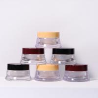 China PS Base Material 10g Mini Travel Size Plastic Cosmetic Cream Pot Jar With Colored Lid For Eye Face Jar Collar Material PS for sale