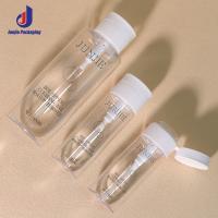 China PET Cosmetic Bottle 100ml 120ml 400ml Makeup Remover Bottle With Round Flat Top for sale