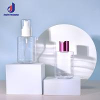 China 30ml 50ml 100ml PET Spray Bottle Luxury Plastic Refillable Perfume Bottle With Wooden Cap for sale