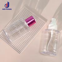 China 30ml 50ml 100ml PET Spray Bottle Luxury Plastic Refillable Perfume Bottle With Wooden Cap for sale