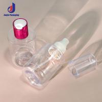 China 30ml 50ml 100ml PET Spray Bottle Luxury Plastic Refillable Perfume Bottle With Wooden Cap for sale