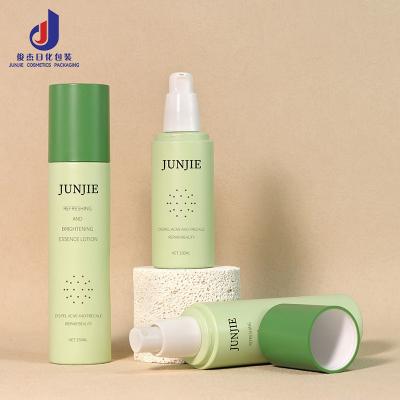 China Green Plastic Pump Bottles Frosted Plastic Bottles Customized With Cylindrical Design for sale