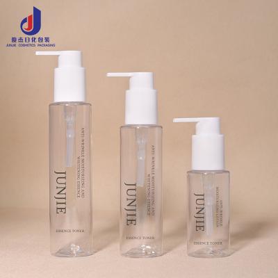China 120ml 150ml Clear Plastic Cylinder Bottle Custom Spray Bottle Packaging Printing Cleanser Lotion Pump Bottle for sale