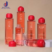 China Customizable 30ml-150ml Plastic TonerBottles Long Neck Flat Type in Red Orange for Clear for Skin Care Made PETG Materia for sale