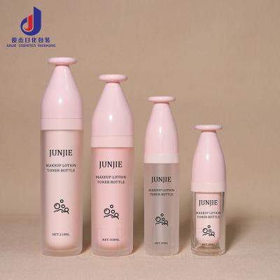 China Top Quality Pink Cosmetic Packaging Skin Care Mushroom Head Set 30ml 50ml 100ml 110ml Acrylic Lotion Bottle with Lid for sale