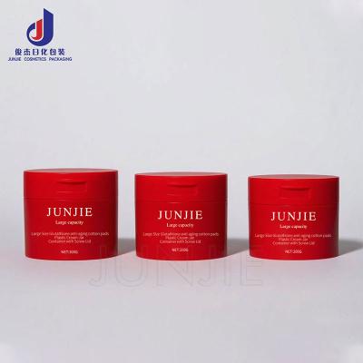 China Flip-top PP 200ml Cosmetic Jar Plastic Cotton Pad Jar Skincare Container Set for sale