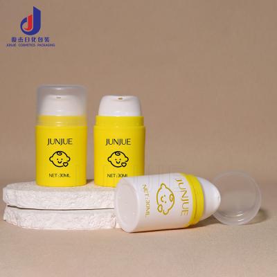 China Customized Cute Cosmetics Container 30ml 50ml Airless Pump Lotion Refillable Face Cream Bottle PP for Skincare Essence for sale