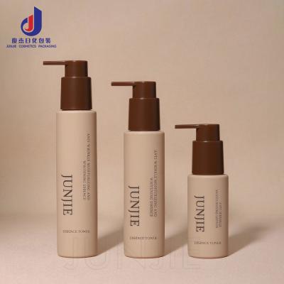 China Premium 60ml 100ml 120ml Matte Custom Empty Round Luxury Skincare Body Oil Face Serum Pump and Lotion Bottle With Packaging for sale