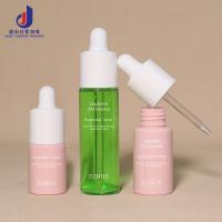 China Customized logo Luxury Plastic Skincare Packaging 20ml 30ml 60ml 1oz Frosted Flat Face Serum Essential Oil Dropper Black Bottle for sale