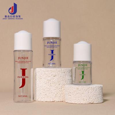 China Luxury Skincare Packaging Empty Round 20ml 30ml 50ml Cream Cosmetic Plastic Jar Toner Lotion Pump Body Oil Dropper Bottle for sale