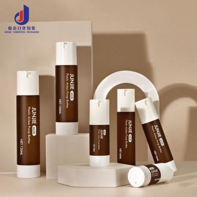 China Airless Lotion Bottle 50ml 30ml 100ml Color Skincare Plastic Bottles Refillable Airless Skincare Packaging for sale