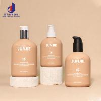 China Luxury Oval Shape 200ml 250ml 300ml Cylindrical Plastic Shampoo Pump Bottle for Skin Care Serum Face Cream Lotion for sale
