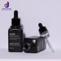 China Customized Logo Wholesale 40ml 50ml Empty Square Essential Oil Plastic Bottle With White Cap Skin Care Serum Dropper Bottle for sale